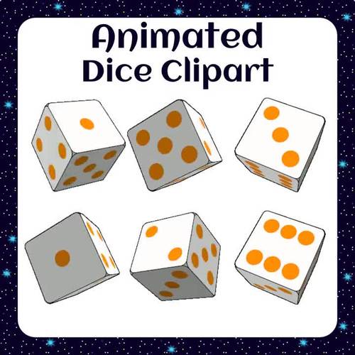 Digital Dice GIFs - Animated Clipart – White with Orange Dots | TPT