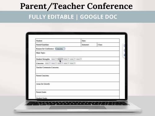 EDITABLE Parent Teacher Conference Template by CC Digital Studios