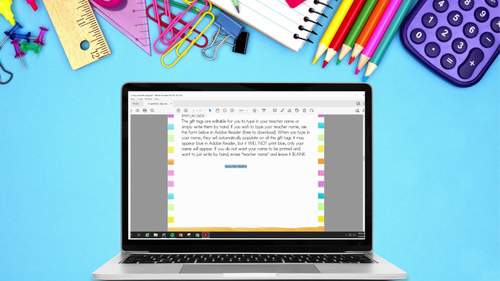 Editable End of the Year Gift Tags for Students by Tidy Up and Teach