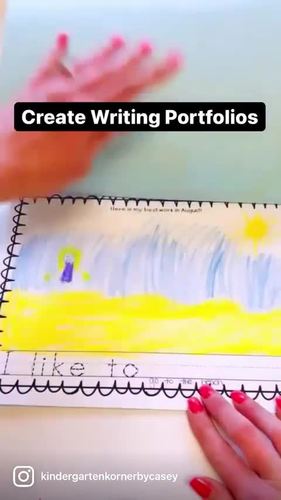 Kindergarten Writing Portfolio - Progress Monitoring Prompts for the YEAR
