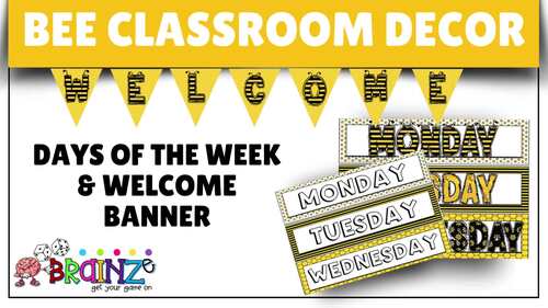 Editable Bee-Themed Days of the Week Labels + Bonus Welcome Banner by ...