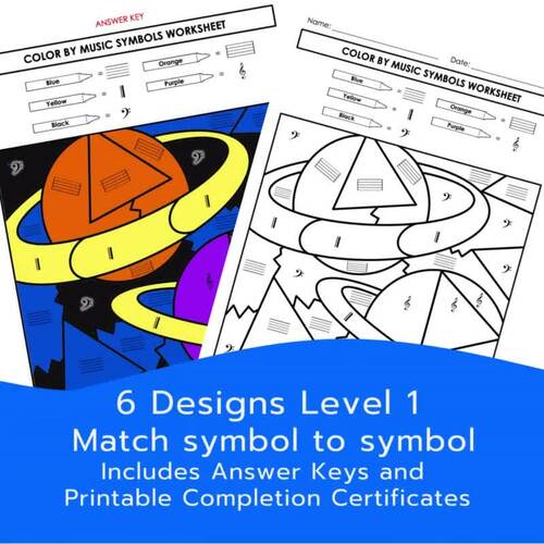 Color By Music Symbols - Space Theme - 16 Music Symbols by Sally's Sea ...