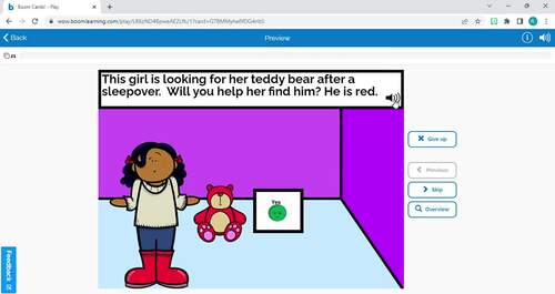 Help the Girl Find Her Red Teddy Bear. Errorless Yes No | TPT