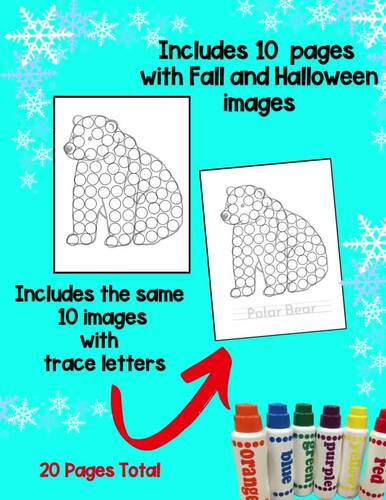 Dotter Activity Pages-WINTER Activity-Dot Art-Bingo Dotters-Dot Markers
