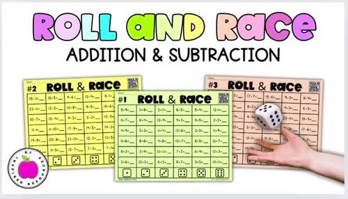 Roll & Race Math Dice Game | Addition and Subtraction Fact Fluency