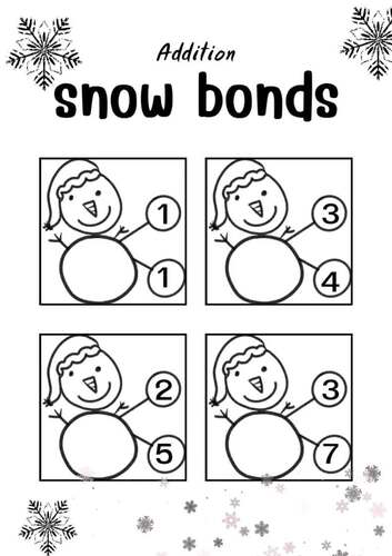 Winter Number Bonds to 10 | Simple Addition and Subtraction Worksheets