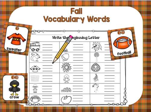 Write the Room Center Fall Themed Activities For Kindergarten | TPT