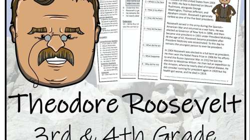 Theodore Roosevelt Close Reading Comprehension Activity | 3rd Grade ...