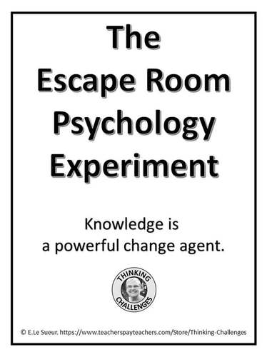 Escape Room Psychology Experiment by Thinking Challenges | TpT