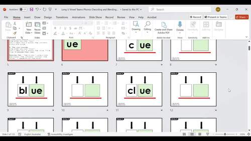 Long U Vowel Teams UE, EW, UI Decodable Phonics PowerPoint | Science of ...