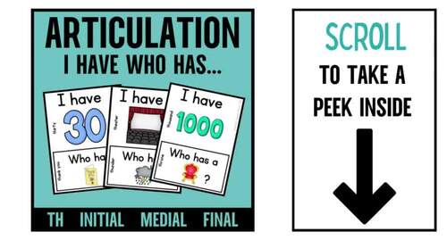 I Have Who Has: TH Initial, Medial & Final Articulation Card Game