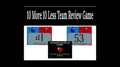 IMPOSTER! 1st Grade Math Review Game - Ten More Ten Less to 100 -Among Us