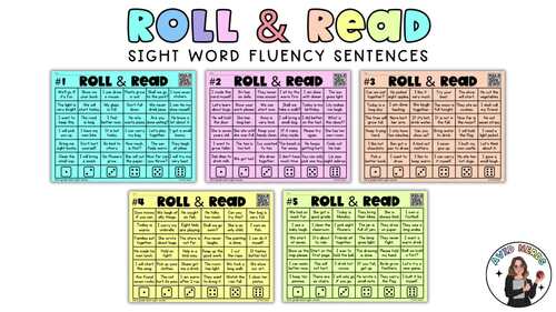 Third Grade Dolch Sight Word Fluency Sentences Worksheets | Roll and ...
