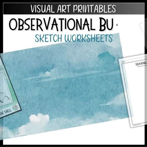 50 Drawing Worksheets for Middle School Art, Art Sub Plan, Bell-Ringers