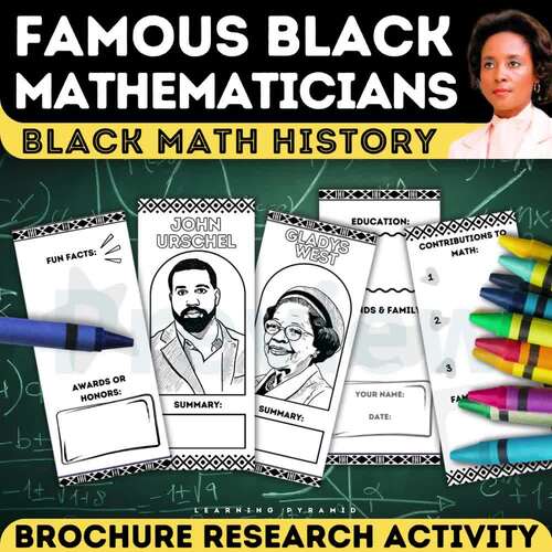 Black History Month Mathematicians Math Research Brochure STEM Bio Activity