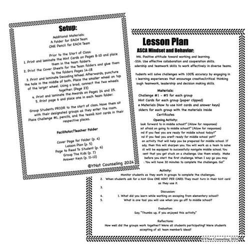 Escape Room - Escape From Elementary School by YNot Counseling | TPT