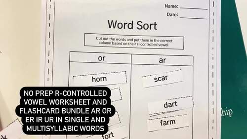 R-controlled Vowel NO PREP Phonics Worksheets AR OR ER IR UR | TPT