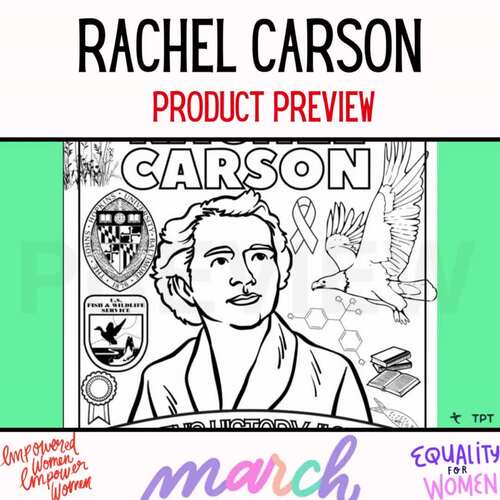 Women in STEM Science Coloring Page for Women's History Month, Rachel ...