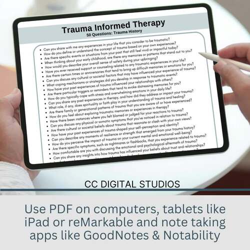 Trauma Therapy Questions Cheat Sheet, PTSD, Therapy Resource | TPT
