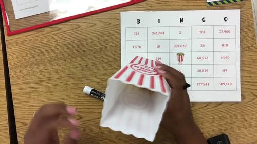 Place Value Popcorn Bingo by Turner's Teaching Troop | TPT