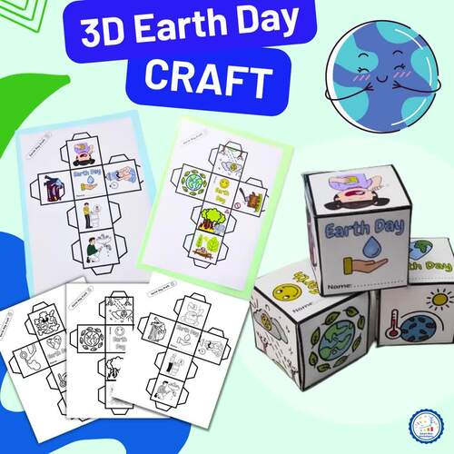 Earth Day Craft. 3D Environmental Craft for Kids. Printable Earth Day ...