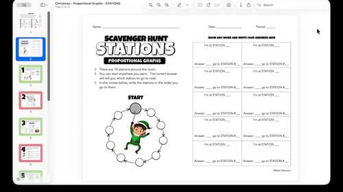 Graphing Proportional Relationships Christmas Winter Around the Room ...