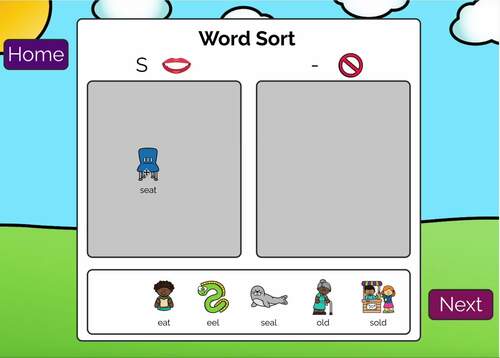 Stridency Deletion Reduction Minimal Pairs Activities S Boom Card Silly ...