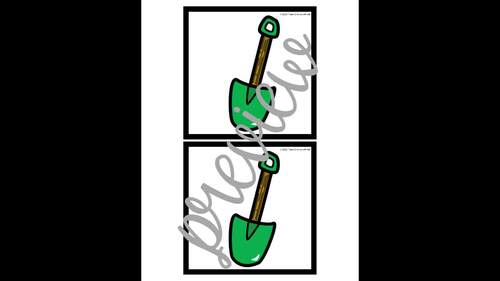 Spring Garden Shovel Colors Memory Game Matching Game Preschool ...