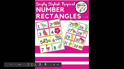 Number Rectangles in Tropical Classroom Decor Theme by The Unicorn ...
