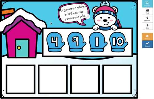 French Boom Cards - Ordering Numbers 0-10 by Fun in French Immersion