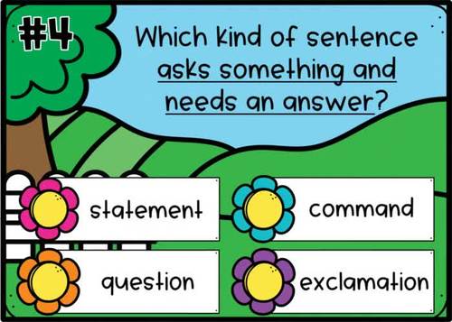4 Kinds of Sentences Boom Cards™ Digital Task Cards by Mrs Stewart in 3rd