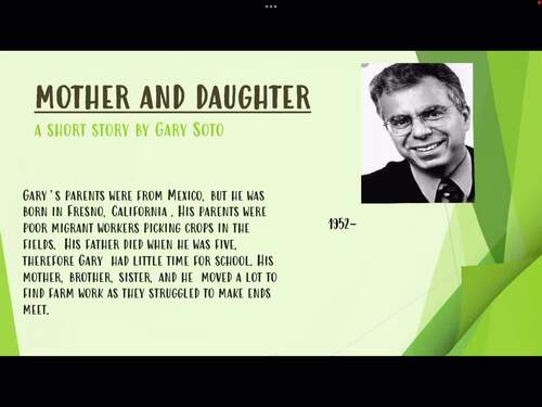 Gary Soto 3 Short Stories Introductions & Prereading vocabulary PPT lessons