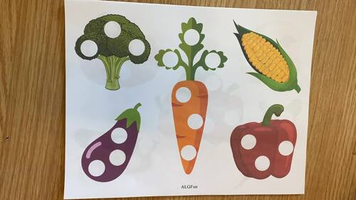 Dot Sticker Food Do-A-Dot Color Matching Recognition Fine Motor Skills