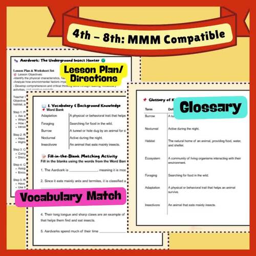 MMM Aardvark: Engaging Activities & Printable Worksheets | TPT