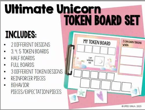Unicorn Themed Token Boards - Visuals for Behavior - Positive Behavior ...