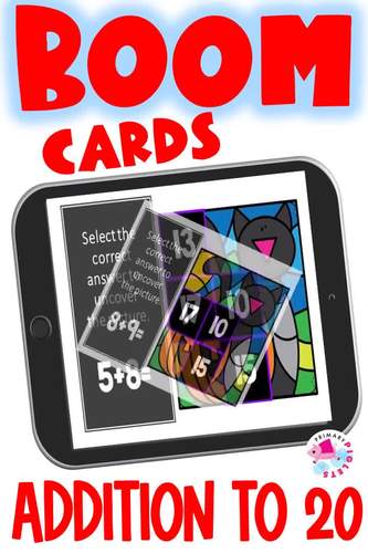 ADDITION TO 20 HALLOWEEN MATH BOOM CARDS by Primary Piglets | TPT