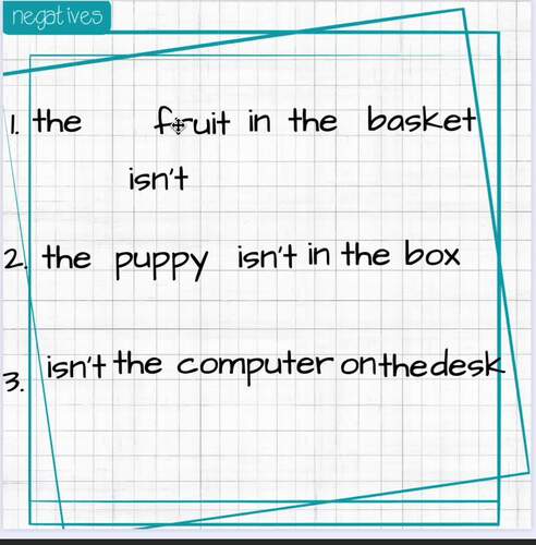 CELF-5 Sentence Assembly | Sentence scramble | Prepositions | Speech ...