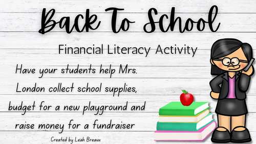 Back to School | Elementary Financial Literacy by LB Home Education