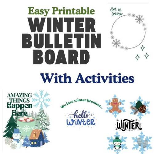 Amazing Things Happen Here December Bulletin Board| Winter Door Decorations