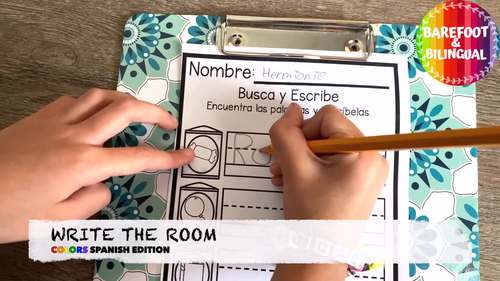 Colors Write the Room Bundle - Colors in Spanish & English Bundle