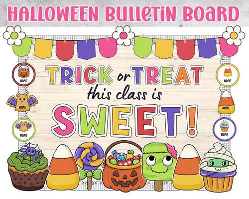 Halloween Bulletin Board Kit | Cutesy October Decor | Classroom Door ...