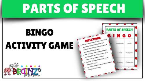 Parts of Speech Bingo – Language Activity for Centers | Grammar Review