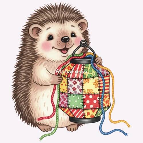 Hedgehog with Lantern PNG • 14 Digital Clipart Files • Transparent ...