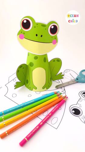 Low Prep Frog Craft Printable | Spring Frog Activity | Pond Life Craft ...