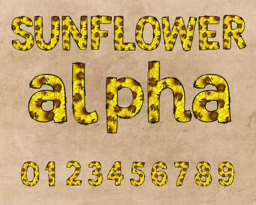 Doodle Alphabet Letters Clip Art/ Sunflower Bulletin Board Letters and ...