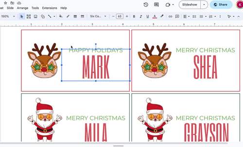 Editable Christmas Name Gift Tag Templates by Kimberly Thornhill