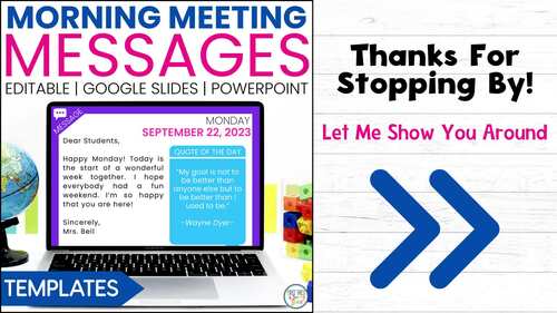 Editable Morning Meeting Messages Template | Google Slides | PowerPoint