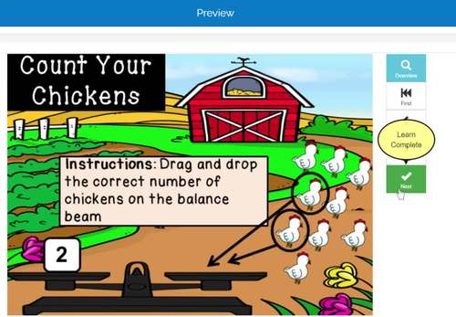 Kindergarten Count to 10 Farm Theme Counting Chickens Digital Boom Cards™