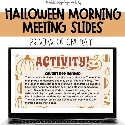 Halloween Morning Meeting Slides. Upper Elementary Morning Meeting.