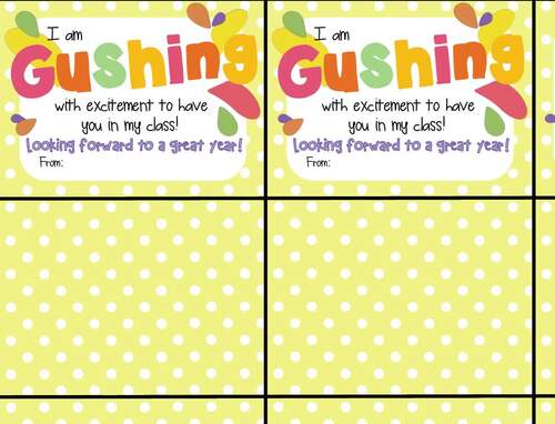 Fruit Gushers Beginning of Year Tag- I'm gushing with excitement to ...